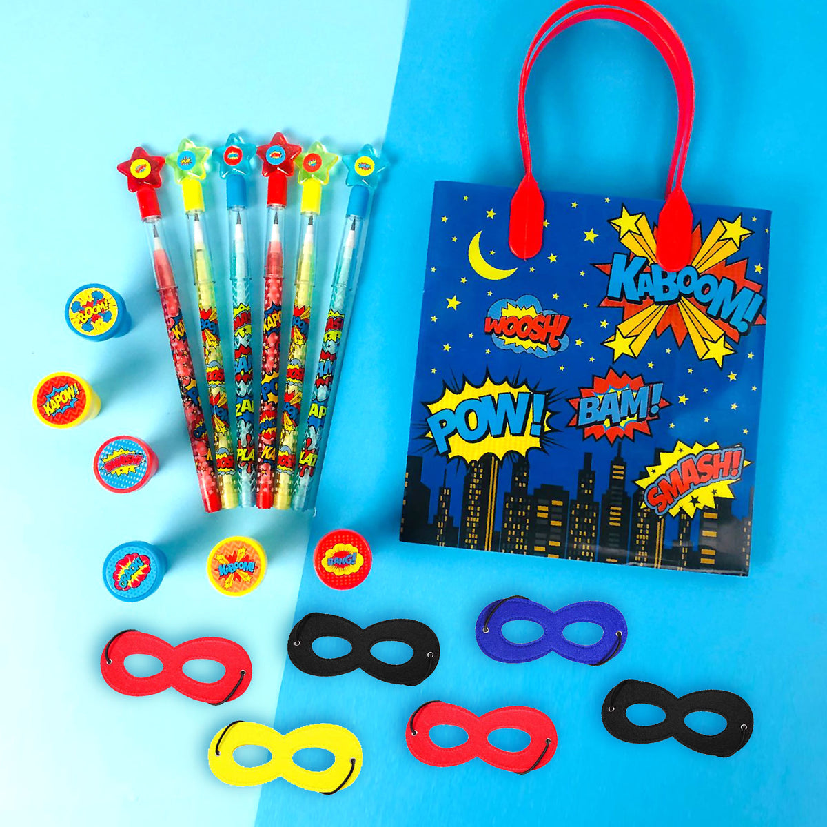 Superhero Party Favor Bundle for 12 Kids – Tiny Mills®