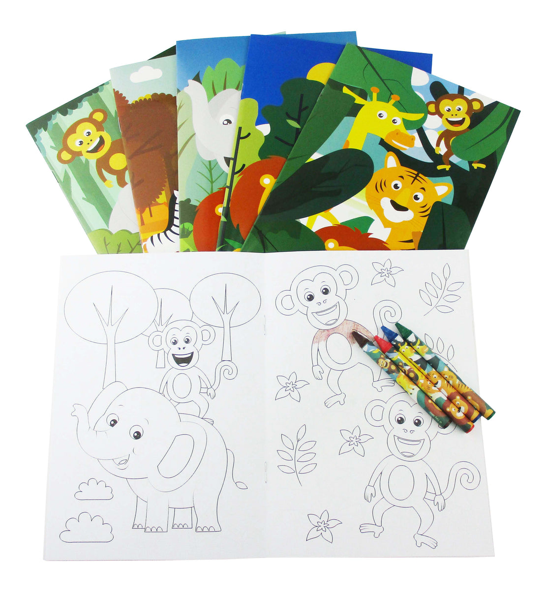 Zoo Jungle Safari Animals Coloring Books with Crayons Party Favors - S ...