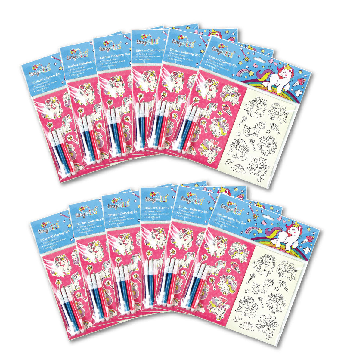 Unicorn Color-in Sticker Set with Markers – Tiny Mills®