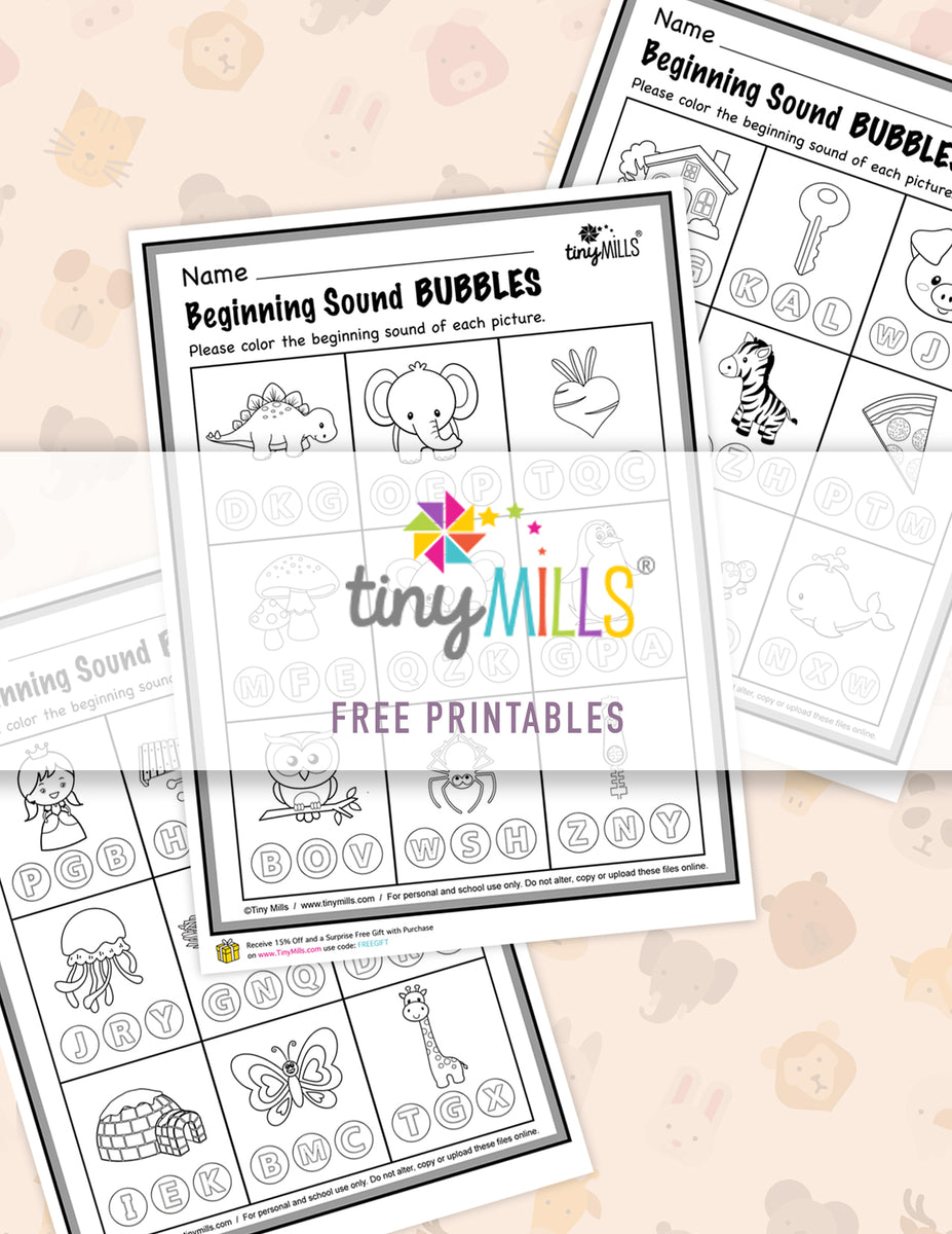 Free Printable Beginning Sound Bubble Worksheets - 2 Designs – Tiny Mills®