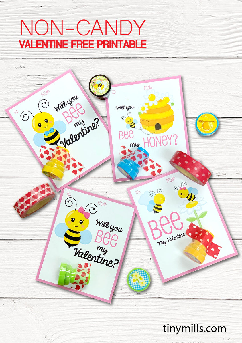 Valentine's Day Stamper Non-Candy Valentine Idea with Free Printables ...