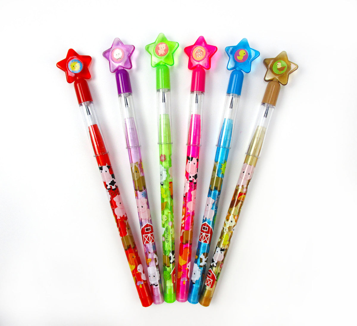 Farm Animals Stackable Pencils - Set of 6 – Tiny Mills®