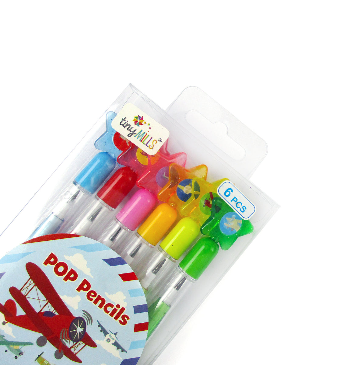 Airplane Stackable Multi Point Pencils - Set of 6 – Tiny Mills®