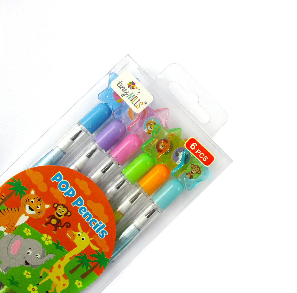 Wildlife Safari Animals Stackable Multi Point Pencils - Set of 6 – Tiny ...