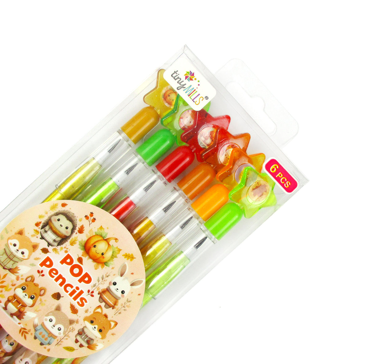 Cozy Autumn Animals Stackable Multi Point Pencils - Set of 6 – Tiny Mills®