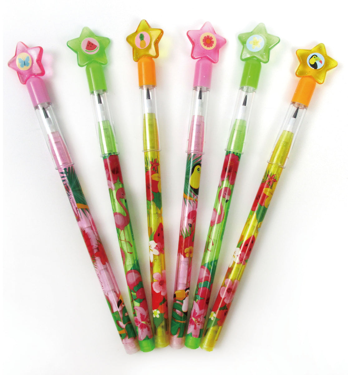 Flamingo Tropical Luau Multi Point Pencils – Tiny Mills®