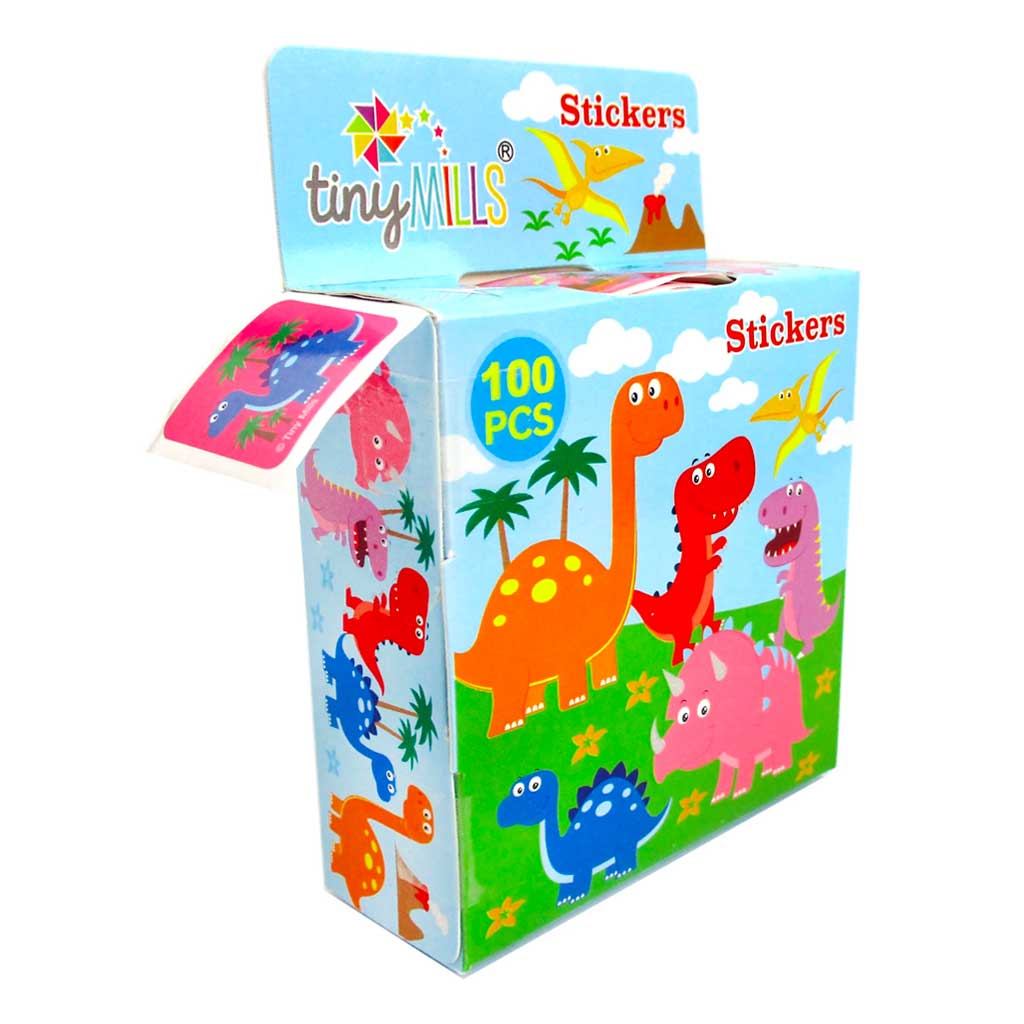 Dinosaur Stickers 100 Stickers/Dispenser, Pack of 1 or 6 or 12 Dispens ...
