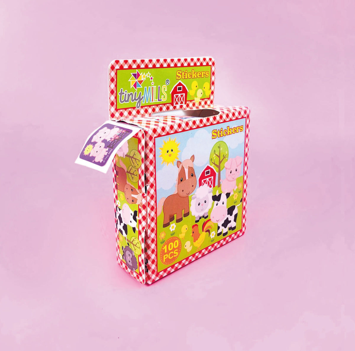 Farm Animals Barnyard Stickers 100 Stickers/Dispenser, Pack of 1 or 6 ...