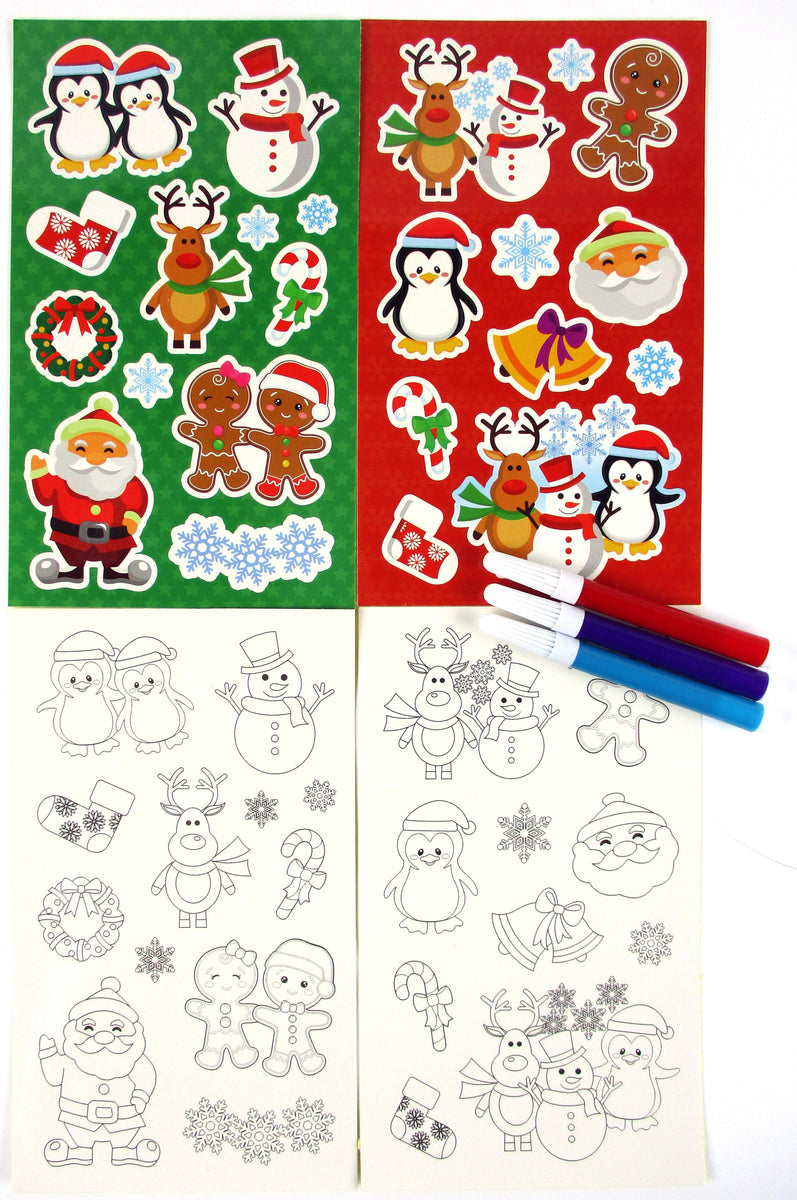 Christmas Holidays Color-in Sticker Set with Markers – Tiny Mills®