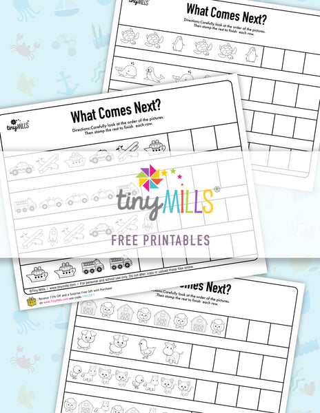 Free Printable Pattern Worksheets - 6 Designs – Tiny Mills®
